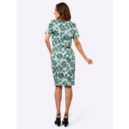 Lady Damen Druckkleid "Webkleid"ozean, petrol, bedruckt, Gr. 48, gebl&uuml;mt, gemustert, mehrfarbig, 97% Baumwolle, 3% Elasthan, Kleider