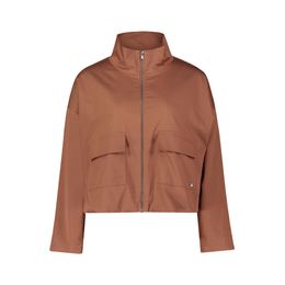BETTY & CO BETTY & CO Damen Canvasjacke "Damen mit Taschen", braun, Gr. 42, Obermaterial: 61% Baumwolle, 34% Polyester, 5% Elasthan. Futter: 100% Polyester,