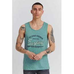 Blend Herren Tanktop "BHLingo", blau, Gr. M, bedruckt, Web, 100% Baumwolle, Tops, Stilvolles Top mit Rundhalsausschnitt