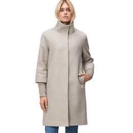 Zero Damen Wintermantel "Damen Wolloptik mit Stehkragen"taupe melange, Gr. 38, unifarben, Stoff, Obermaterial: 100% Polyester, M&auml;ntel