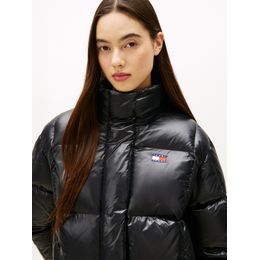 Tommy Jeans Damen Steppjacke "TJW ALASKA GRID DWN JCKT SHINY", schwarz, Gr. S, unifarben, Steppware, Obermaterial: 100% Nylon, Jacken