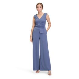 Vera Mont Damen Overall "Damen mit weitem Bein"tansanit blau, Gr. 46, Cr&ecirc;pe, Obermaterial: 95% Polyester, 5% Elasthan; Futter: 100% Polyester,