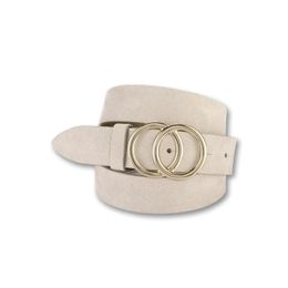 Bernd G&ouml;tz BERND G&Ouml;TZ Damen Lederg&uuml;rtel "Lederg&uuml;rtel aus Veloursleder mit modischer Goldschlie&szlig;e", beige, Gr. 75, Rindsleder, G&uuml;rtel