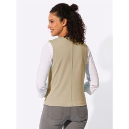 Inspirationen Damen Shirtwestebeige, Gr. 42, unifarben, 58% Viskose, 36% Polyamid, 6% Elasthan, Westen