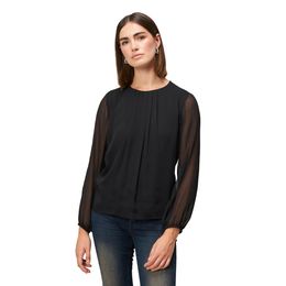 Zero Damen Shirtbluse "Damen mit transparenten Ärmeln"schwarz beauty, festlich, Gr. 34, durchscheinend, Chiffon, Obermaterial: 100% Polyester, Blusen