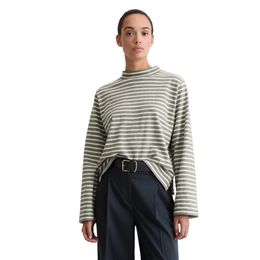 Marc O'Polo MARC O'POLO Damen Langarmshirt "aus garngef&auml;rbtem Heavy-Slub-Jersey"dunkelgrau, Basic, Gr. L, gestreift, Obermaterial: 100% Baumwolle, Shirts