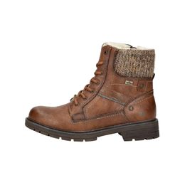 Mustang Shoes Damen Schn&uuml;rstiefelette "Mustang Shoes Stiefelette Lederimitat/Textil", Gr. 37, braun, Lederimitat, Textil, Schuhe