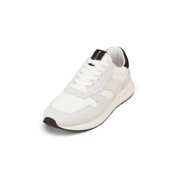 Marc O'Polo Sneaker MARC O'POLO "aus Mesh und Veloursleder", Herren, Gr. 42, sanftes wei&szlig;, schwarz, Obermaterial: 80% Leder (Rind), 20% Polyester, unifarben, Schuhe Sneaker