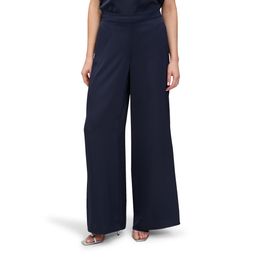 Vera Mont Damen Stoffhose "Damen mit Taschen", blau, Gr. 44, Satin, Obermaterial: 100% Polyester, Hosen, Material