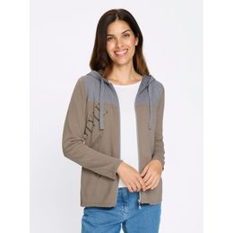 Classic Basics Damen Strickjacke, beige, Gr. 38, gemustert, mehrfarbig, 90% Polyacryl, 10% metallisierte Fasern, Strickjacken