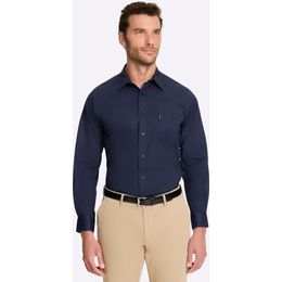 Marco Donati Herren Langarmhemdmarine, Gr. 41, unifarben, 68% Baumwolle, 29% Polyester, 3% Elasthan, Hemden