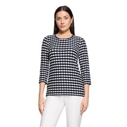 Betty Barclay Damen 3/4-Arm-Shirt "Damen mit Rundhalsausschnitt", blau, Gr. 46, Jersey, Obermaterial: 62% Polyester, 36% Viskose, 2% Elasthan,