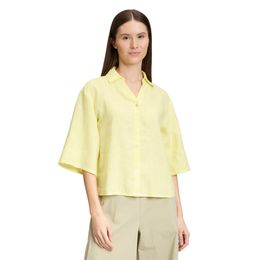 Cartoon Damen Kurzarmbluse "Damen mit Kragen", gelb, Gr. 34, Obermaterial: 100% Leinen, Blusen