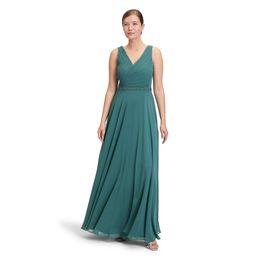 Vera Mont Damen Abendkleid "Damen mit Plissee"schwarz emerald, festlich, Gr. 38, Chiffon, Obermaterial: 100% Polyester recycelt. Futter: 100%