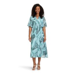 BETTY & CO BETTY & CO Damen Chiffonkleid "Damen mit Fl&uuml;gel&auml;rmeln", blau, Gr. 36, Obermaterial: 100% Polyester. Futter: 100% Polyester, Kleider, Druck