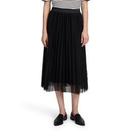 BETTY & CO BETTY & CO Damen Midirock "Damen mit Plissee", schwarz, Gr. 42, Netz, Obermaterial: 100% Polyester. Futter: 100% Polyester, R&ouml;cke, Plissee