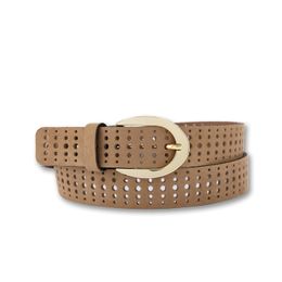 Bernd G&ouml;tz BERND G&Ouml;TZ Damen Lederg&uuml;rtel "Lederg&uuml;rtel mit raffinierter Lochung f&uuml;r topmodische Styles", beige, Gr. 95, Rindsleder, G&uuml;rtel