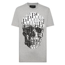 Philipp Plein Jungen T-Shirt "Skull"10, grau, Gr. 4XL, Obermaterial: 100% Baumwolle, Shirts