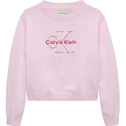Kinder Strickpulloverpearly pink, Gr. 16, Calvin Klein Jeans, unifarben, Strick, Obermaterial: 100% Baumwolle, Pullover, Regular fit, f&uuml;r Kinder bis