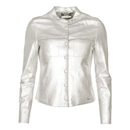 Maze Damen Lederjacke "42020139", silber, Gr. XS, Obermaterial: 100% Lammleder; Futter: 100% Baumwolle; &Auml;rmelfutter: 100% Baumwolle, Jacken