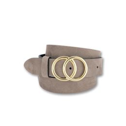Bernd G&ouml;tz BERND G&Ouml;TZ Damen Lederg&uuml;rtel "Lederg&uuml;rtel aus Veloursleder mit modischer Goldschlie&szlig;e", beige, Gr. 90, Rindsleder, G&uuml;rtel