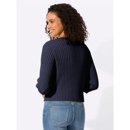 Casual Looks Damen Boleromarine, Gr. 44, unifarben, 100% Baumwolle, Strickjacken