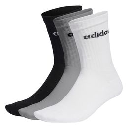 adidas Performance Athletic Socks 'Linear Crew Cushioned 3 Pairs' male size 34/36 Mauve / Rose / Red / White