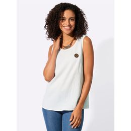Casual Looks Damen Blusentop, wei&szlig;, Gr. 44, unifarben, 100% Baumwolle, Blusen