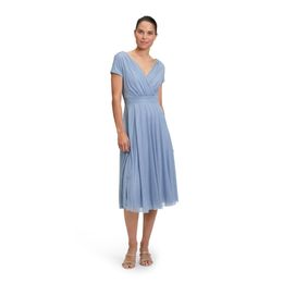 Vera Mont Damen Cocktailkleid "Damen im Glitzer-Look", blau, Gr. 40, Netz, Obermaterial: 100% Polyester; Futter: 100% Polyester, Kleider, Stoff