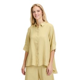 Cartoon Damen Kurzarmbluse "Damen mit Kragen", gr&uuml;n, Gr. 46, Obermaterial: 100% Leinen, Blusen