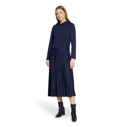 Druckkleid Cartoon "Damen mit Kapuze", Damen, Gr. 34, Normalgr&ouml;&szlig;en, dunkelblau, Obermaterial: 50% Viskose, 45% Polyester, 5% Elasthan, Basic schmal lang, Rundhals, Kleider Druckkleid