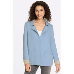 Strickjacke Heine, Damen, Gr. 34, eisblau, 50% Viskose, 28% Polyester, 22% Polyamid, unifarben, Strickjacken Strickjacke
