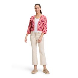Strickjacke Cartoon "Damen mit 3/4 Arm", Herren, Gr. 44, rosa (schwarz pink, pink), Obermaterial: 50% Baumwolle, 50% Polyacryl, oversize normal, Strickjacken Strickjacke, Rippb&uuml;ndchen