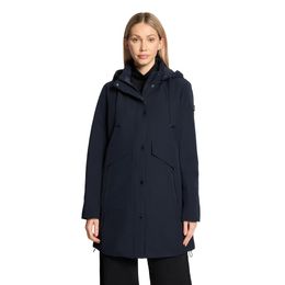 Betty Barclay Damen Outdoorjacke "Damen mit abnehmbarer Kapuze", blau, Gr. 42, Obermaterial: 88% Polyester, 12% Elasthan; Besatz: 100% Polyamid;