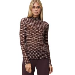 Zero Damen Kurzarmshirt "Damen transparent mit Stehkragen", schwarz, Gr. 40, transparent, Jersey, Obermaterial: 97% Polyamid, 3% Elasthan, Shirts,