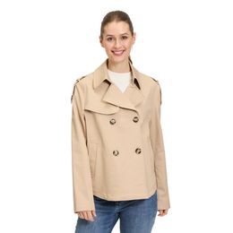 AMBER & JUNE AMBER & JUNE Damen Sommerjacke "Damen mit Kragen", beige, Gr. 44, Obermaterial: 98% Baumwolle, 2% Elasthan, Jacken