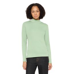Kurzarmshirt Cartoon "Damen mit Kragen", Damen, Gr. 34, basil, Obermaterial: 57% Baumwolle, 38% Polyester, 5% Elasthan, tailliert normal, Rundhals, Shirts