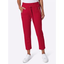 Casual Looks Damen 7/8-Hoseerdbeere, Gr. 36, unifarben, 76% Polyester, 20% Viskose, 4% Elasthan, Hosen