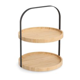 zeller Etagere Bambus/Metall schwarz 25 x 33 x 25 cm
