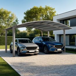 XIMAX Doppelcarport 'Portoforte Typ 80 M-Ausf&uuml;hrung' Aluminium edelstahlfarben 542 x 495 x 298 cm