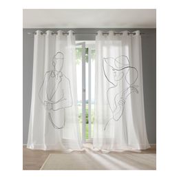 HEINE HOME Dekostore, Wei&szlig;, Gr. 145x135 cm, Gardinen, Material: Polyester