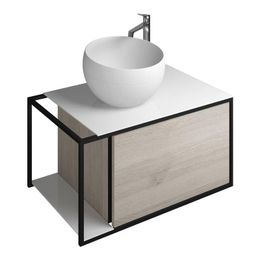Burgbad Junit Schrank mit Waschtisch, 1 Auszug, SFKF076LF3151C0039G0175,