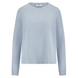Peter Hahn - Rundhals-Pullover, blau, Gr. 42 / M - Schurwolle