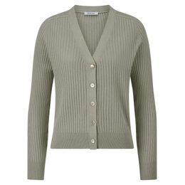 Peter Hahn - Strickjacke mit tiefem V-Ausschnitt, gr&uuml;n, Gr. 40 / M - Seide