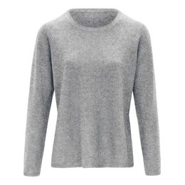 Peter Hahn - Rundhals-Pullover aus Schurwolle und Kaschmir, grau, Gr. 46 / L - Schurwolle