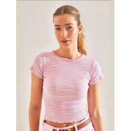 Bianco Lucci T-Shirt Damen Gr&ouml;&szlig;e L pink / wei&szlig;