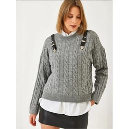 Bianco Lucci Pullover Damen Gr&ouml;&szlig;e S/L grau