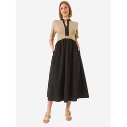 Bianco Lucci Kleid Damen Gr&ouml;&szlig;e 36 beige / schwarz Winterkleid