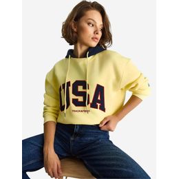 Bianco Lucci Sweatshirt female size L marine blue / Lemon yellow / Red