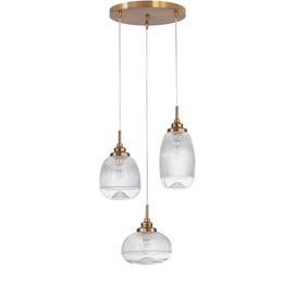 NOVA LUCE Hängeleuchten "MOND", gold (goldfarben), 3, Ø 49cm H: 120cm, 1 Stk., Leuchten, Ohne Beleuchtung